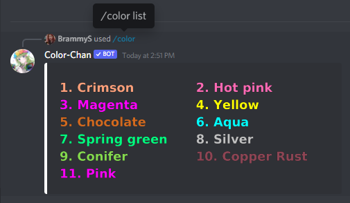Add Color Chan Discord Bot The 1 Discord Bot List
